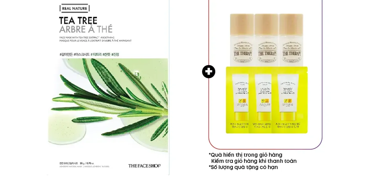 Mua Mặt Nạ Tràm Trà THE FACE SHOP Real Nature (tặng 3 kem chống nắng 1 ...