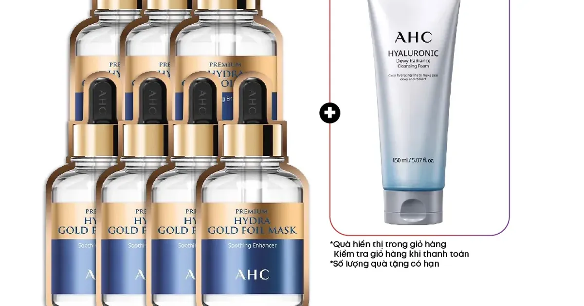 Set 7 Mặt Nạ Vàng Ngừa Lão Hóa AHC Premium Hydra Gold Foil Mask