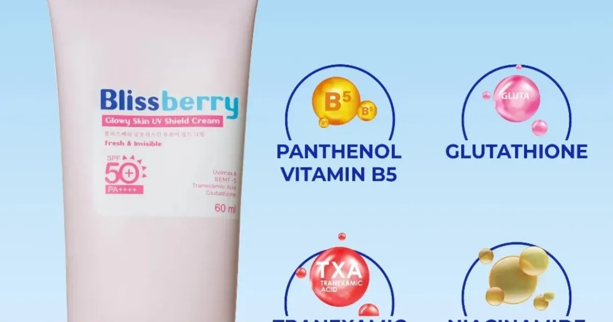 Kem Chống Nắng Blissberry Glowy Skin UV Shield Cream Sunscreen 60ml
