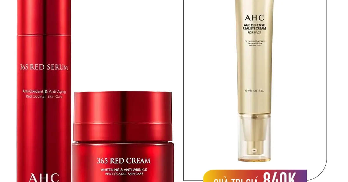 Combo ngừa lão hóa AHC Red ( 1 tinh chất 50ml, 1 kem dưỡng 50ml)