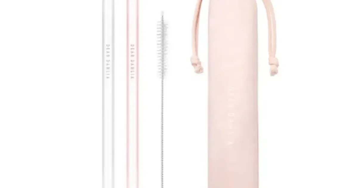(Gwp) Bộ Ống Hút Dear Dahlia Blooming Edition Reusable Glass Straw Duo
