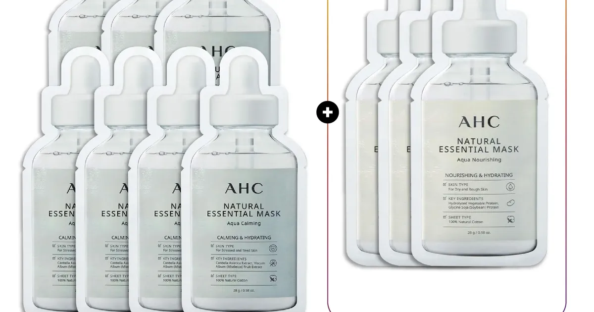 Set 7 Mặt Nạ Giấy Làm Dịu Da AHC Natural Essential Mask Aqua Calming 28G
