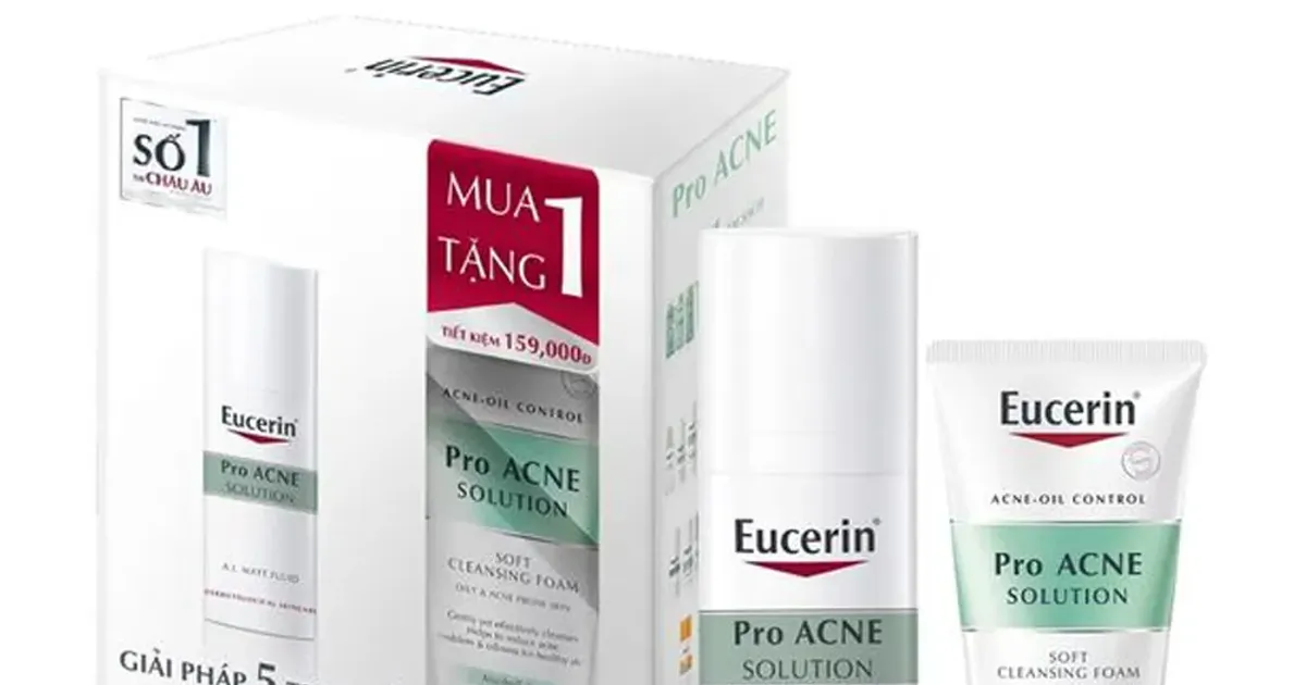 Set Dưỡng Giảm Mụn Eucerin (1 Kem Dưỡng ProAcne 50ml + 1 Sữa Rửa Mặt ...
