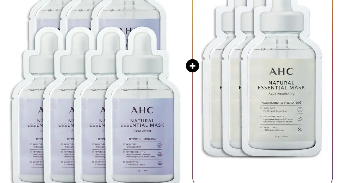 Set 7 Mặt Nạ Giấy Nâng Cơ AHC Natural Essential Mask Aqua Lifting 28G