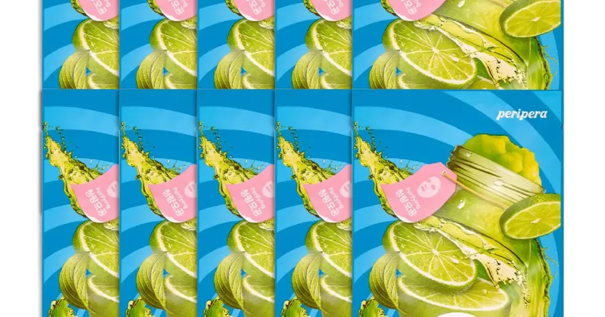 Set 10 Mặt Nạ Dưỡng Da Từ Chanh Peripera Smoothie Time Mask Sheet - Lime