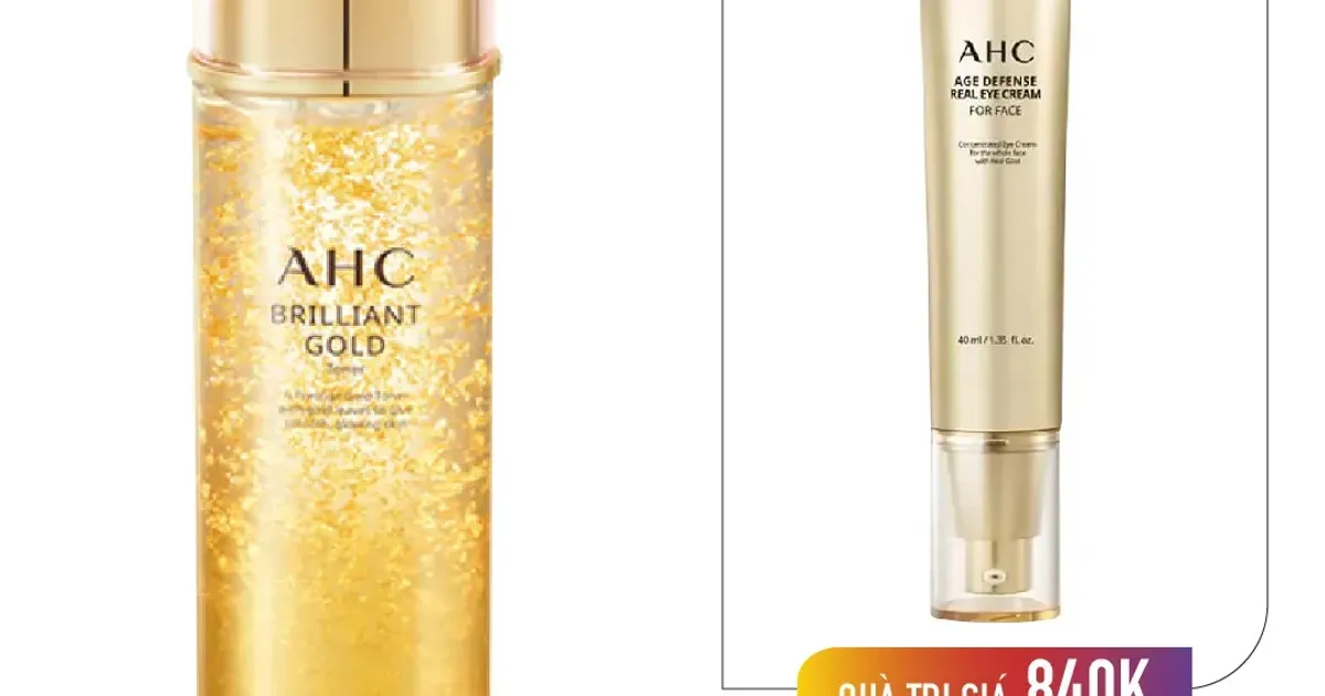 Combo Nước Cân Bằng AHC Brilliant Gold 140ml & Kem Mắt AHC Age Defense 40ml