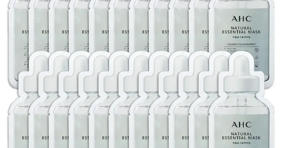 Combo 22 Mặt Nạ Làm Dịu Da AHC Natural Essential Mask Aqua Calming 28g