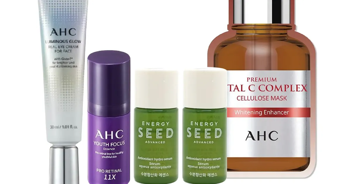 Combo AHC (Kem Mắt Làm Sáng Da 30ml, 1 Tinh Chất 10ml, 1 Mặt Nạ Giấy)