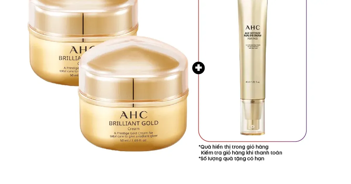 Set 2 Kem Dưỡng Ngừa Lão Hóa Chuyên Sâu AHC Brilliant Gold Cream 50Ml