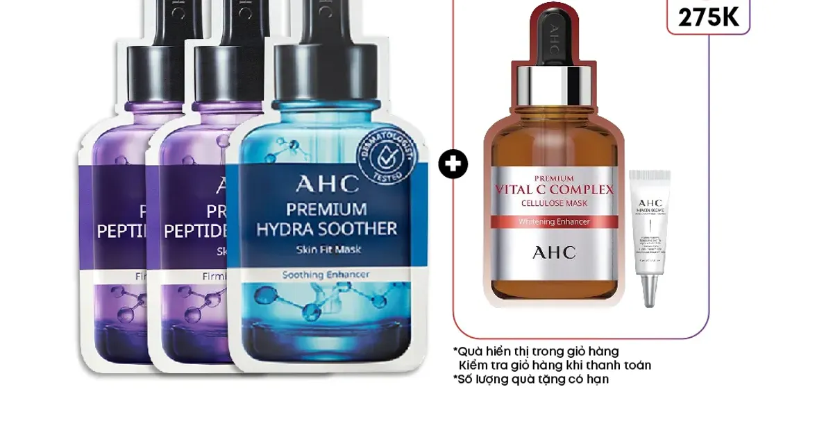 Combo 3 Mặt Nạ Săn Chắc Da Mix AHC (2 peptide, 1 hydra soother)