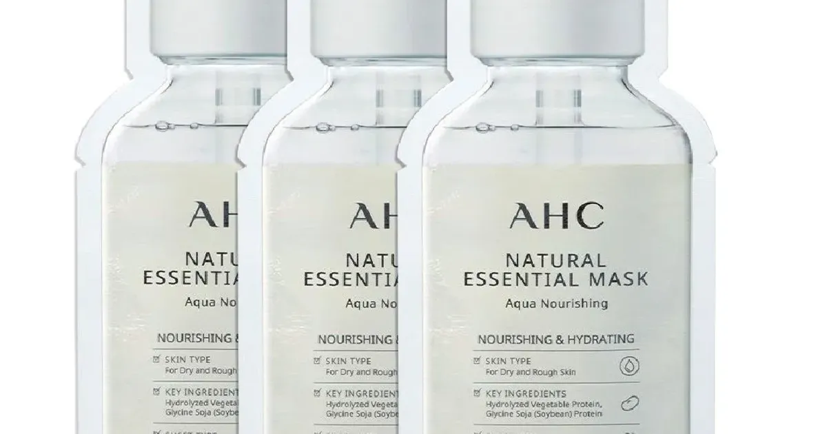 Set 03 Mặt Nạ Giấy Làm Mềm Da Ahc Natural Essential Mask Aqua Nourishing 28G
