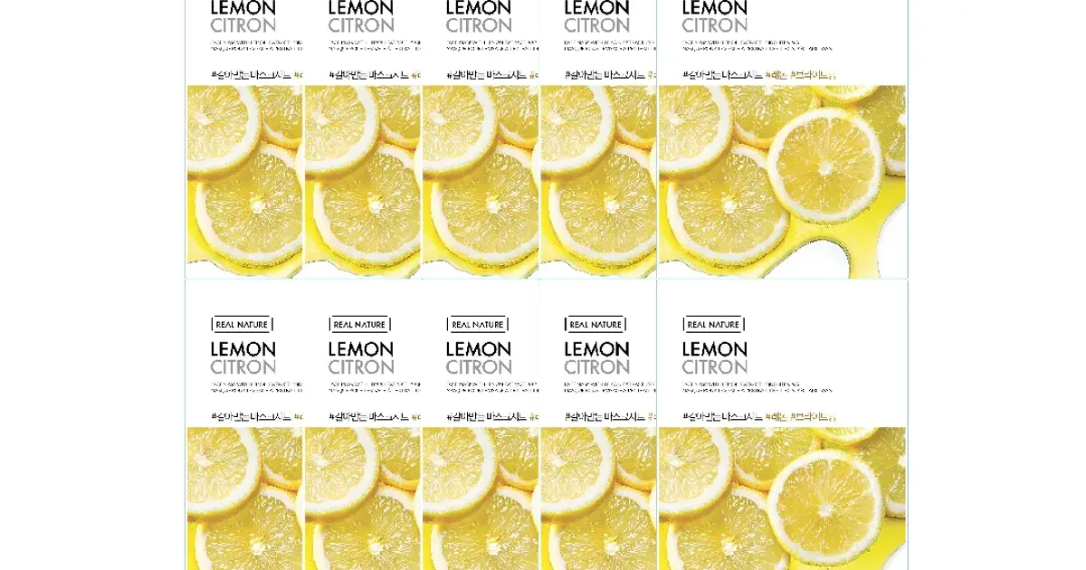 (Gift) 10 Mặt Nạ Làm Sáng Da THE FACE SHOP Real Nature Lemon Face Mask 20g