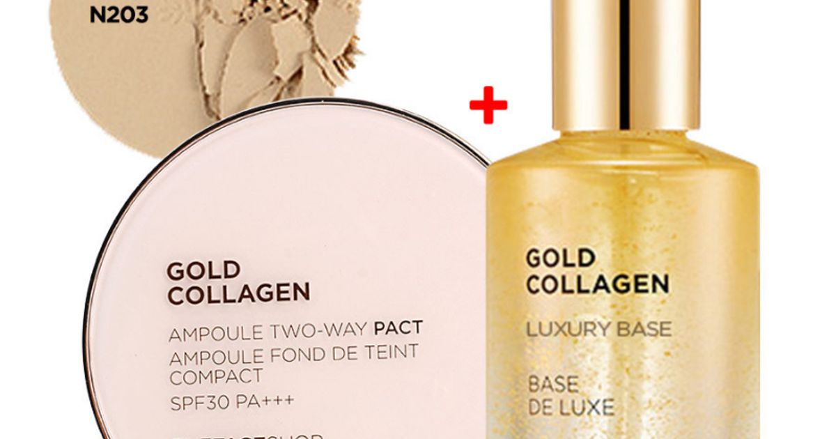 BỘ TRANG ĐIỂM GOLD COLLAGEN AMPOULE TWO-WAY PACT SPF30 PA+++V201(GOLD ...