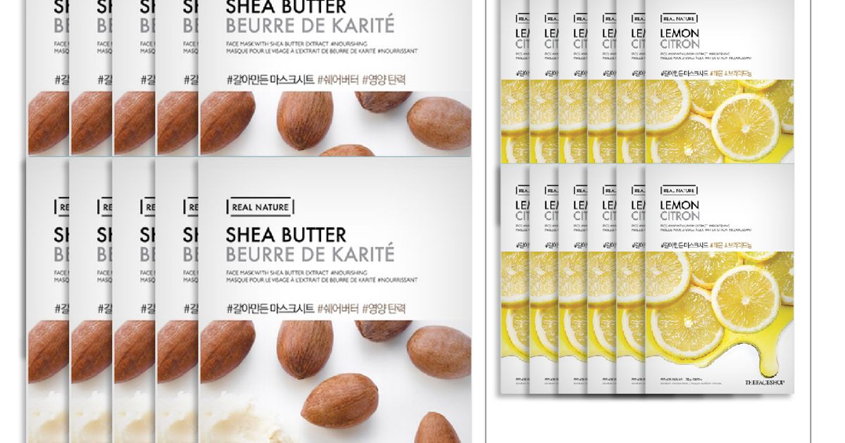 Combo 10 Mặt Nạ Phục Hồi Và Cung Cấp Độ Ẩm THEFACESHOP REAL NATURE SHEA ...