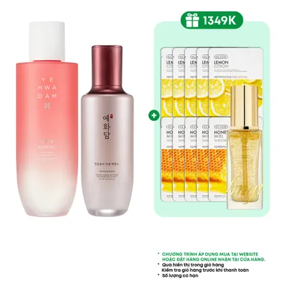 Combo Tinh Chất Dưỡng Da Yehwadam Young Camellia 180ml + tinh chất Heaven Grade Ginseng 45ml