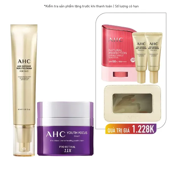 Combo Kem Dưỡng Mắt Ahc Age Defense 40Ml & Kem Dưỡng Ngừa Lão Hóa Ahc Youth Focus 50Ml