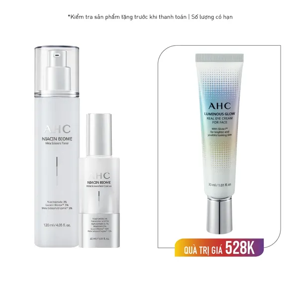 Combo Dưỡng Sáng Da AHC Niacin Biome (1 toner 120ml, 1 tinh chất 30ml)