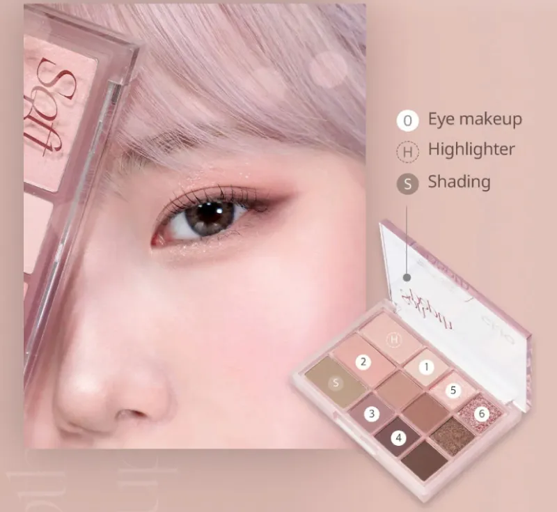 Màu Mắt Trang Điểm Clio Shade & Shadow Palette 02 Soft Depth 9.6g